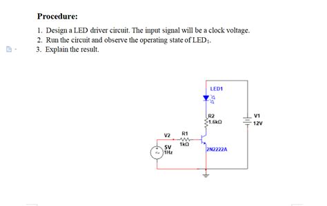 Solved Procedure Design A LED Driver Circuit The Chegg Com