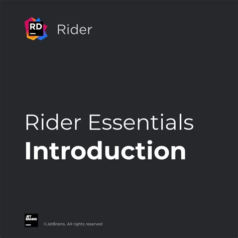 Rider Essentials Jetbrains Guide