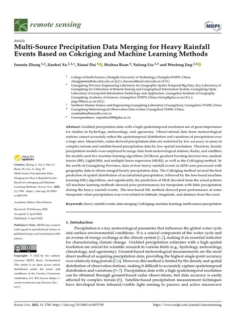 multi source precipitation data merging for heavy rainfall events based