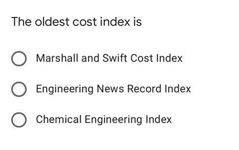 Answered The Oldest Cost Index Is Marshall And… Bartleby