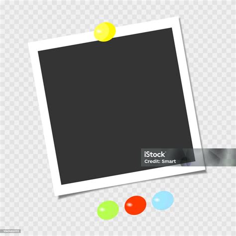 컬러 핀 사진 프레임입니다 템플릿입니다 벡터 일러스트 레이 션 고풍스런에 대한 스톡 벡터 아트 및 기타 이미지 고풍스런 공란 단순함 Istock