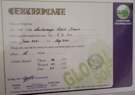Completed C And C Programming Certifications Aishwarya Bibave
