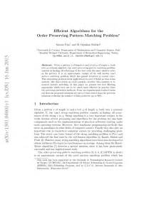 pdf efficient algorithms for the order preserving pattern matching problem