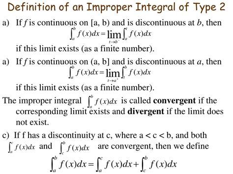 Ppt 6 6 Improper Integrals Powerpoint Presentation Free Download Id 1295378