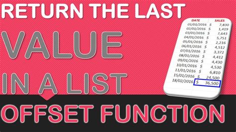 Excel Find Last Value In Column Using Offset Function Myexcelonline Excel Tutorials Excel