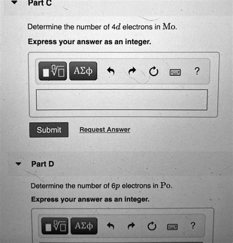 Solved Part C Determine The Number Of 4d Electrons In Mo Express Your