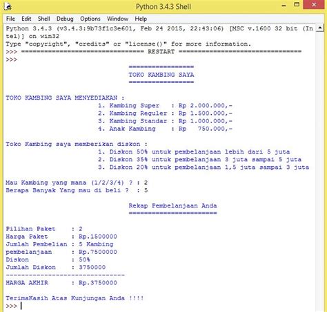 Contoh Program Python Penjualan Koleksi Gambar