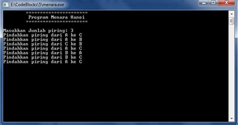 Contoh Membuat Program Menara Hanoi Dengan Bahasa Pemograman C