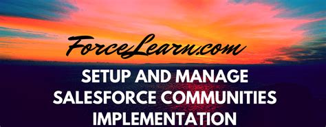 quickly setup salesforce communities implementation forcelearn 2024