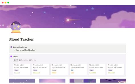 Mood Tracker Template By Kelsey S Notion Marketplace