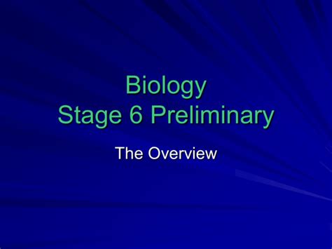 Overview Prelim Bio