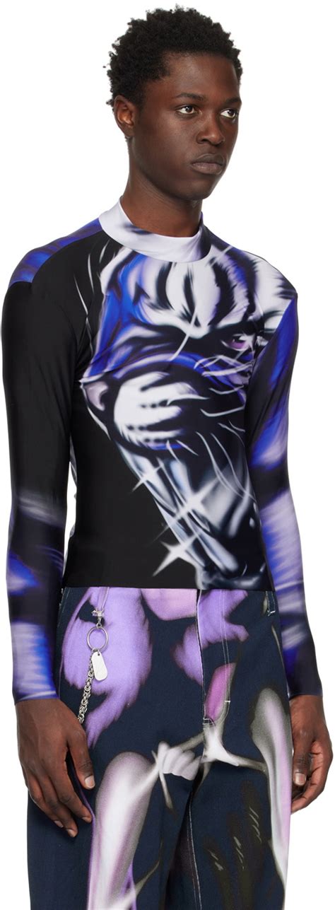 Gerrit Jacob Black Printed Turtleneck Gerrit Jacob