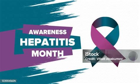 5 월에 간염 인식의 달 미국에서 연간 캠페인 바이러스 감염 간 문제 간염 검사 일 제어 및 보호 예방 캠페인 의료 의료 벡터 디자인 5월에 대한 스톡 벡터 아트 및 기타