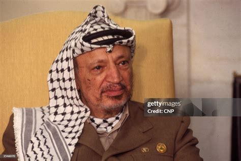 Headshot Portrait Of Palestinian Born Leader Of The Plo Yasser Arafat