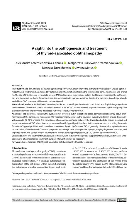 Pdf A Sight Into The Pathogenesis And Treatment Of Thyroid Associated Ophthalmopathy