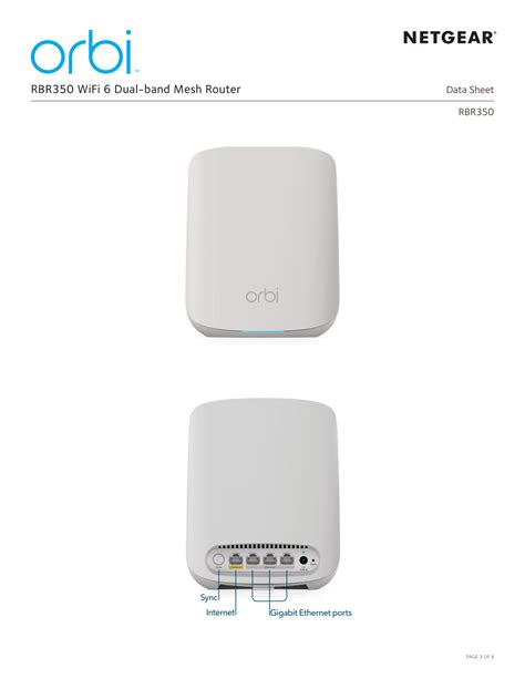 NETGEAR ORBI RBR350 AX1800 Mbps Dual Band Mesh WiFi 6 System 1Router Penguin Com Bd