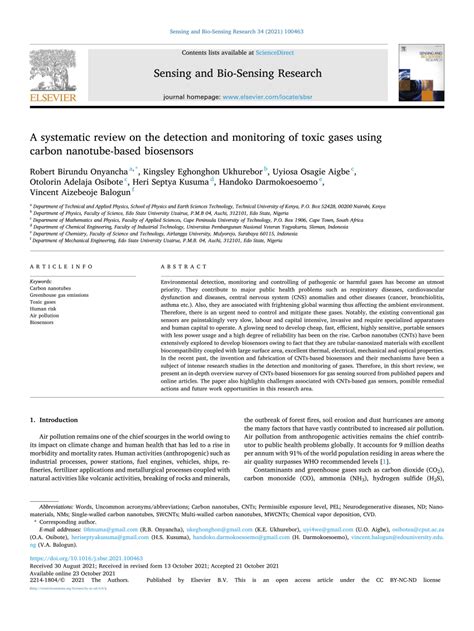 Pdf A Systematic Review On The Detection And Monitoring Of Toxic