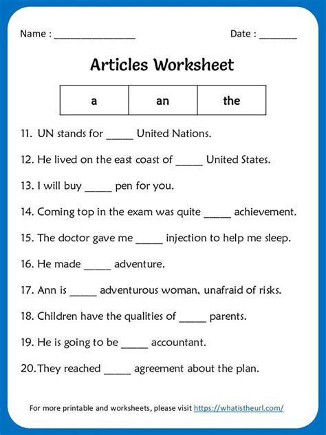 Articles Practice