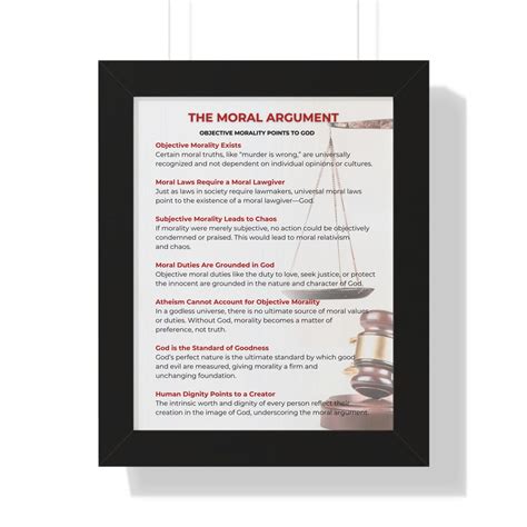 Moral Argument Poster Objective Morality Points To God Etsy