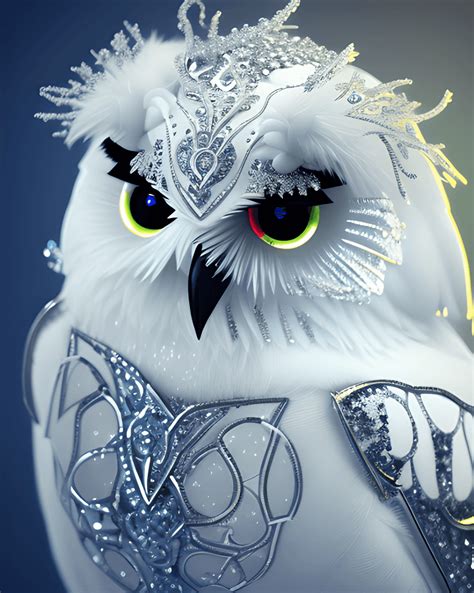 Snowy Fantasy Owl · Creative Fabrica