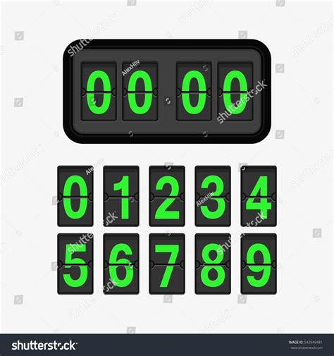 Analog Flip Clock Counter Retro Design Stock Vector Royalty Free