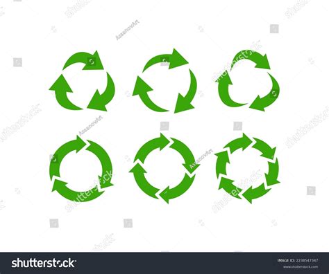 Recycle Icon Set Vector Rotate Recycling Stock Vector Royalty Free Shutterstock