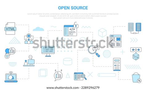 Open Source Concept Icon Set Template Stock Vector Royalty Free