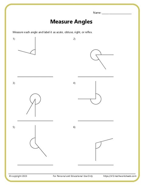 Classify And Measure Angles K12 Math Worksheets Worksheets Library
