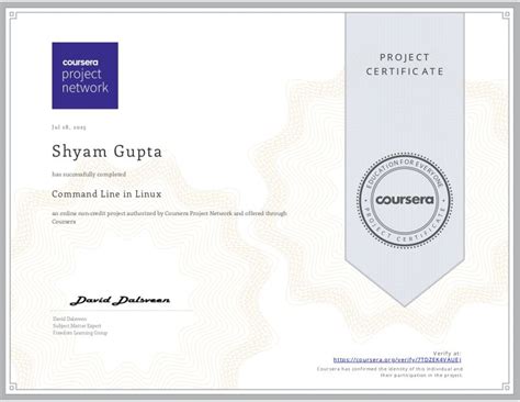 Linux Commandline Coursera Certification Techskills
