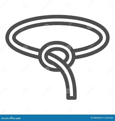 Cowboy Lasso Tool Line Icon West Deserti Concept Vector Graphics