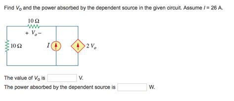 solved a calculate vo and io in the given circuit b