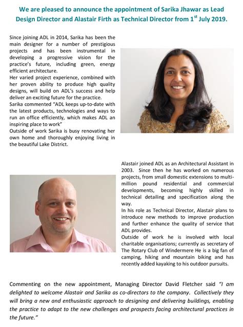 New Directors Appointed Adl Architecture