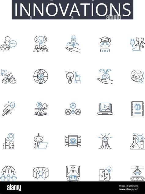 Innovations Line Icons Collection Efficiency Workflow Optimization