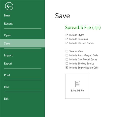 Open And Save Files Javascript Spreadsheet Spreadjs