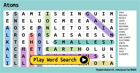 Atoms Word Search
