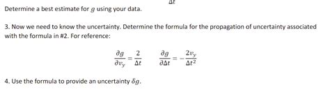 Calculate The Propagation Of Uncertainty G Was Chegg