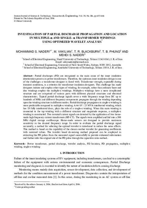 Pdf Investigation Of Partial Discharge Propagation And Location In Multiple Α And Single Α