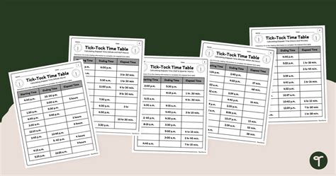 Calculating Elapsed Time Practice Sheets Teach Starter