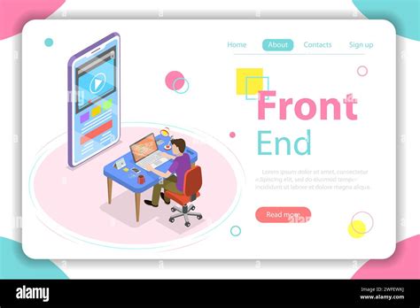 front end flat isometric vector concept stock vector image and art alamy