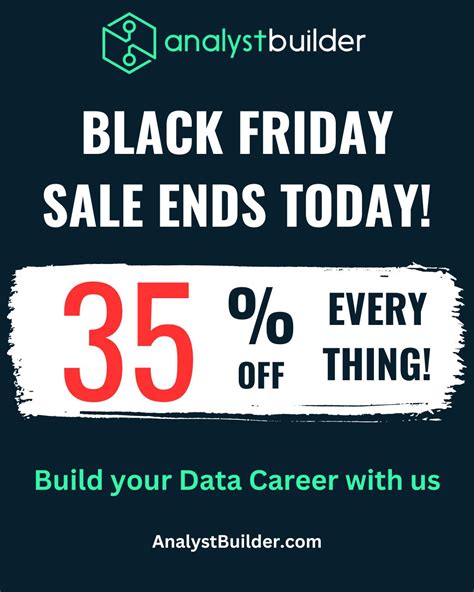 Alex Freberg On Linkedin Today Concludes Our First Black Friday Sale Ever For Analyst Builder