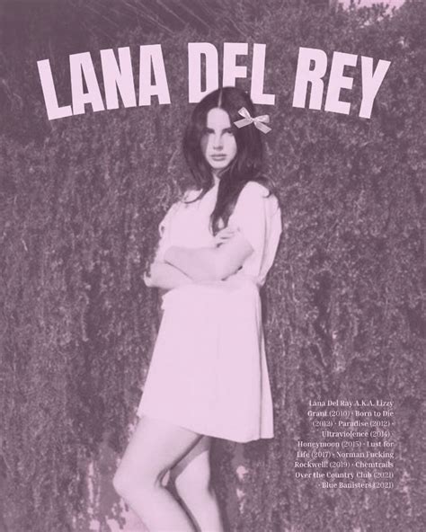Lana Del Rey Poster Pink By Me Lana Del Rey Music Poster Graphic