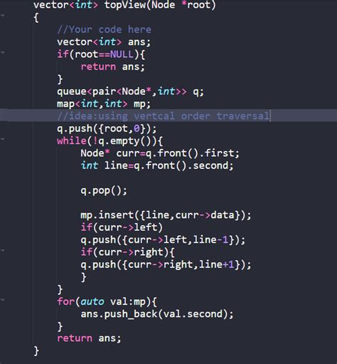 GitHub Aniket1087 TOP VIEW OF BINARY TREE Gfg Question Https