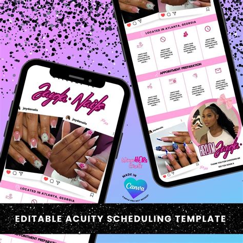 Nail Tech Acuity Scheduling Template Beauty Booking Template Digital Download Etsy
