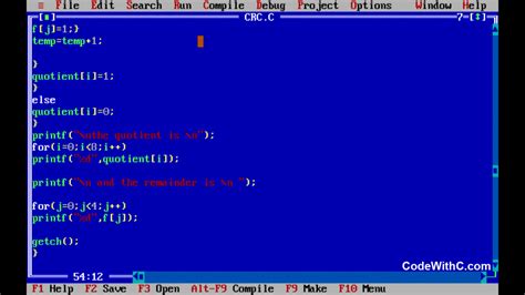 c program cyclic redundancy check crc code with c