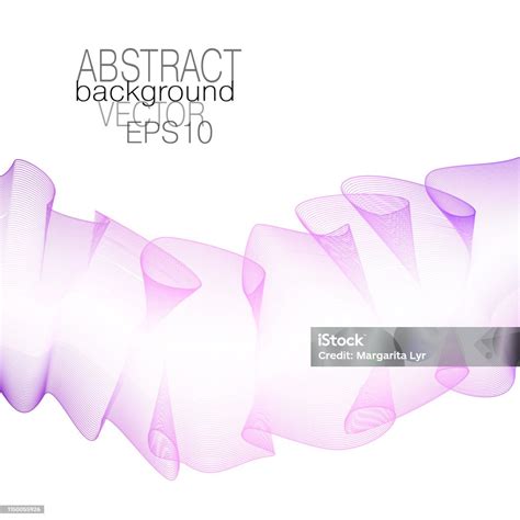 핑크 리본 실크 스카프를 주름 잡힌 컬러 라인 아트 패턴입니다 벡터 물결선 빛나는 곡선입니다 흐르는 질감 디자인 요소입니다 흰색 배경입니다 창조적 인 개념에 대 한 추상