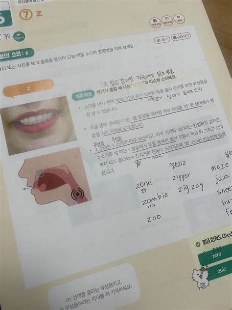 내돈내산 시원스쿨 진짜학습지 16 영어 기초 발음 Z발음