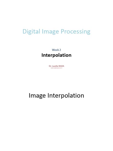 Lecture 02b Interpolation Pdf Interpolation Signal Processing