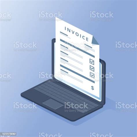 송장 아이소메트릭 개념입니다 결제 청구서 영수증 청구서입니다 평면 디자인 추상적인 벡터 일러스트 레이 션 회계 등측투영법에 대한 스톡 벡터 아트 및 기타 이미지 Istock