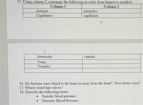 Solved 15 Using Column 2 Rearrange The Following In Order From