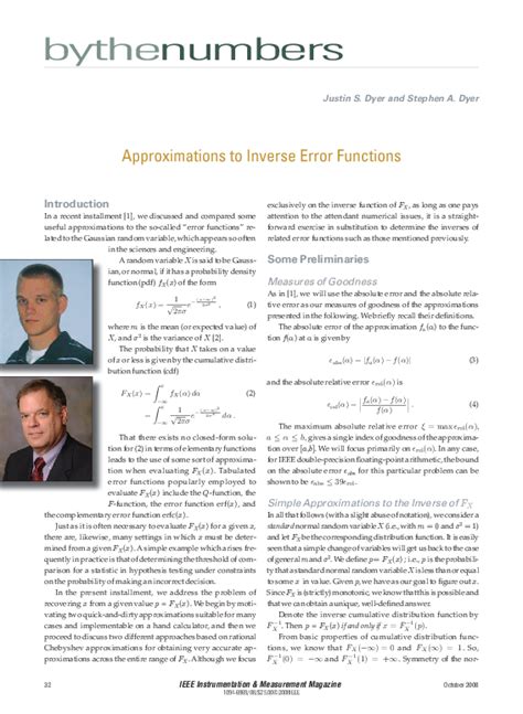 Pdf Approximations To Inverse Error Functions